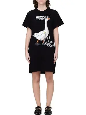 Moschino T-shirt Dress With Goose Graphic - Black