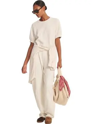 Velvet By Graham & Spencer Elise Barrel-leg Sweatpants - Neutral