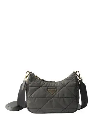 Prada Padded Re-nylon Shoulder Bag - Grey