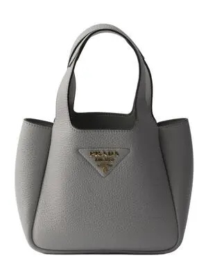 Prada Mini Leather Handbag - Grey