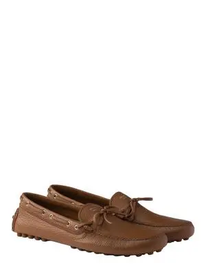 Prada Leather Loafers - Brown