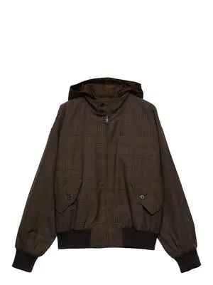 Prada Prince Of Wales Checked Wool Jacket Brown