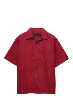 Prada Cotton Blend Bowling Shirt Red