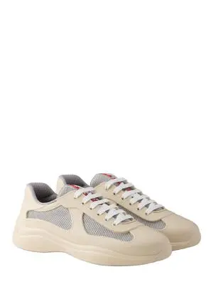 Prada America's Cup Rubber And Fabric Sneakers Neutral