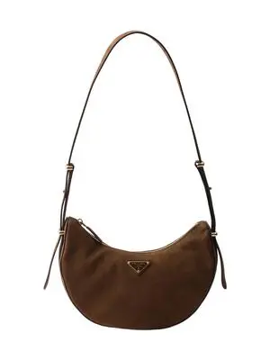 Prada Arquè Small Nubuck Leather Bag - Brown