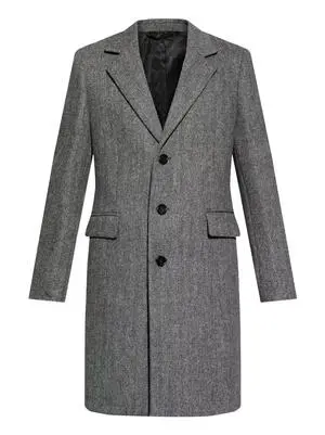 BURBERRY Single-Breasted Herringbone Coat