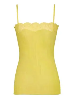 Saint Laurent Lace-trim Tank Top - Yellow