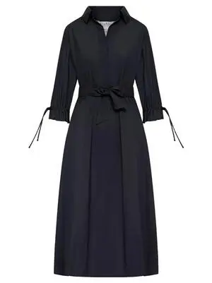 Max Mara Belted Collared Midi Dress - Black