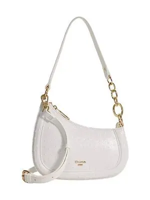 DUNE Patent Leather Shoulder Bag - White Plain Leather