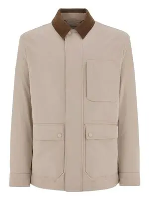 Canali Technical Fabric Shirt Jacket - Beige