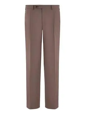 Canali Regular-fit Stretch Wool Pants - Brown