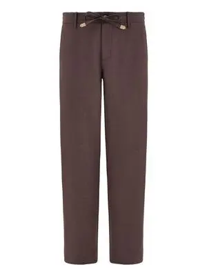 Canali Impeccabile Washable Wool Regular Fit Trousers - Brown