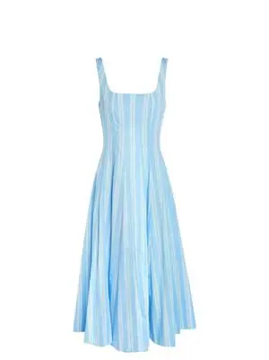 Staud Wells Striped Mini Dress Blue