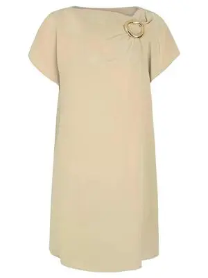 JOSEPH Ring-Detail Mini Dress Neutrals