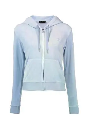 Juicy Couture Velvet Effect Hoodie - Blue