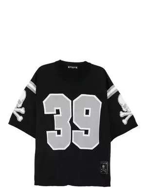 MASTERMIND WORLD Number Appliqué Football Jersey - Black