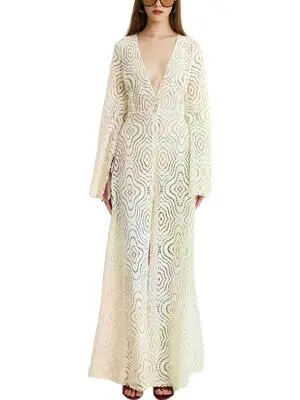 MOOS STUDIO V-neck Maxi Dress - Neutrals