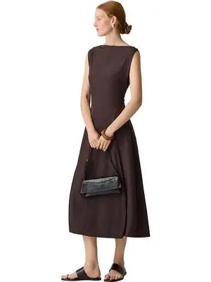 Theory Draped Midi Dress - Dark Brown