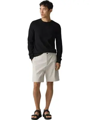 Theory Standard Chino Short In Moonsoft Cotton Silver Cloud