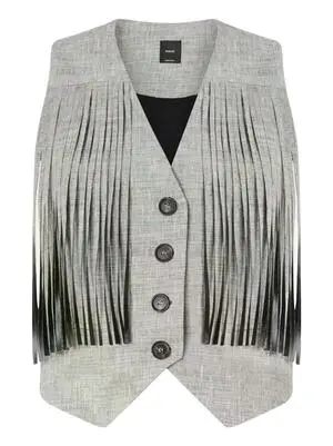 Pinko Fringed Gilet - Grey