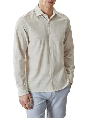 ROBERT BARAKETT Junpeli Cotton & Linen Blend Button-up Shirt
