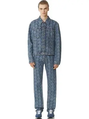 LANVIN Lunar Year Jacquard Denim Trucker Jacket - Blue
