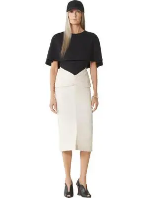LANVIN Cape T-shirt In Cotton And Silk - Black