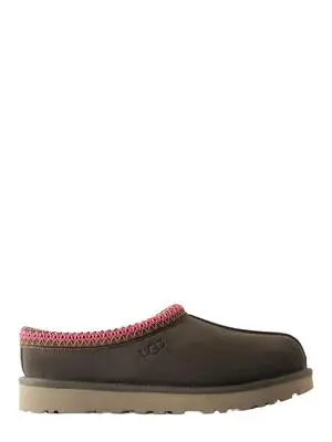 UGG Tasman Ii Shearling-lined Embroidered Suede Slippers - Gray