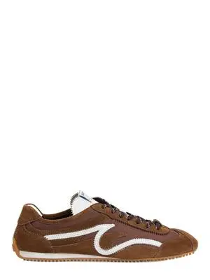 Sandro Light Wave Suede And Nylon Sneakers - Brown