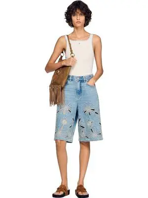 Sandro Ribbed Vest Top - Ecru
