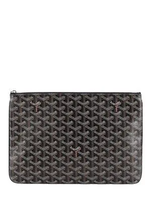 Goyard Mm Senat Zip Pouch Coated Canvas - Black