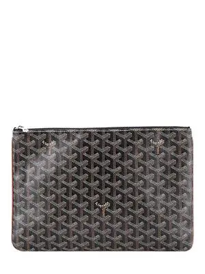 Goyard Mm Senat Zip Pouch Coated Canvas - Black