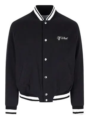 Off-White Varsity Souvenir Bomber Jacket - Black
