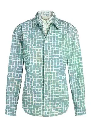 TOD'S Printed Belted Shirt - Blue