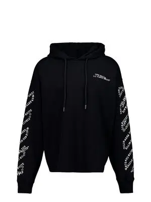 Off-White Type Machine Arrow Cotton Hooded Sweatshirt - Black