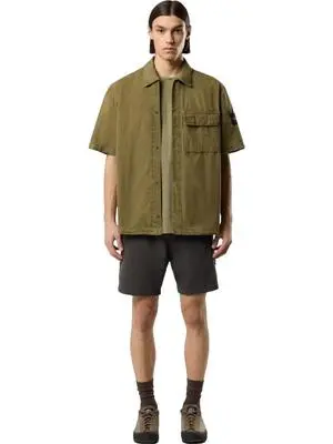 Stone Island Military Brushed Organic Cotton Canvas Shirt - Green