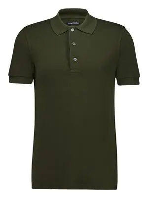 TOM FORD Military Piquet Polo - Green