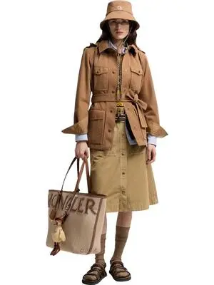 Moncler Hooded Gabardine Field Jacket - Brown