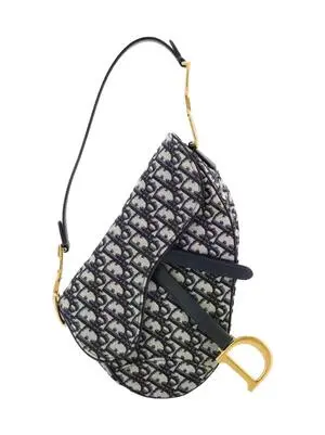 Dior Saddle Oblique Canvas Shoulder Bag - Blue