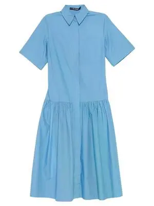 Karl Lagerfeld Midi Shirt Dress With Tie Belt - Blue