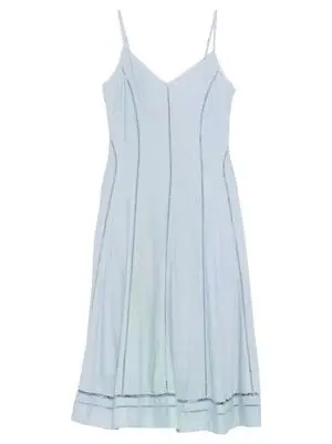 Karl Lagerfeld Embroidered Cut-out Dress - Blue