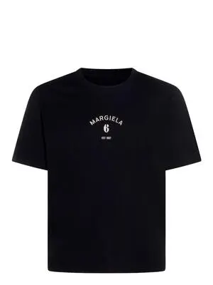 MAISON MARGIELA Cotton T-shirt With Logo Print - Black