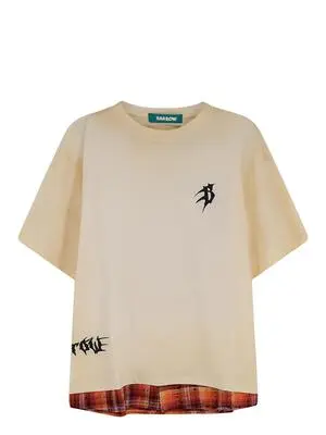 BARROW Cotton Tshirt With Front Print Beige