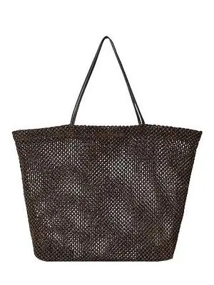 THE ROW Barn Raffia Tote Bag - Dark Brown Ans