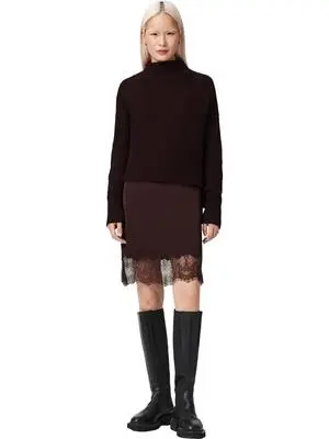 ALLSAINTS Eloise 2-in-1 Sweater Dress With Lace Trim - Red