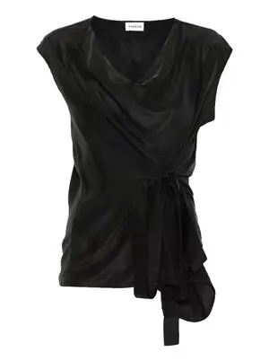P.a.r.o.s.h Saxon Tie Detail Blouse - Black