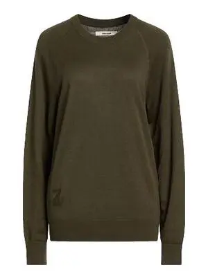 Zadig&Voltaire Sweatshirt In Organic Cotton, Silk, And Cashmere - Green