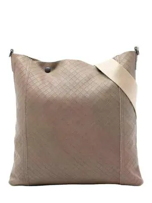 Bottega Veneta 2012-2026 Leather Intrecciomirage Crossbody Bag - Brown