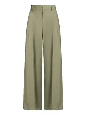 Brunello Cucinelli Wide-leg Cotton-blend Pants - Green