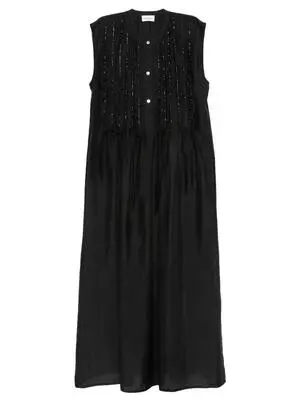P.a.r.o.s.h Sadio Bead-embellished Midi Dress - Black